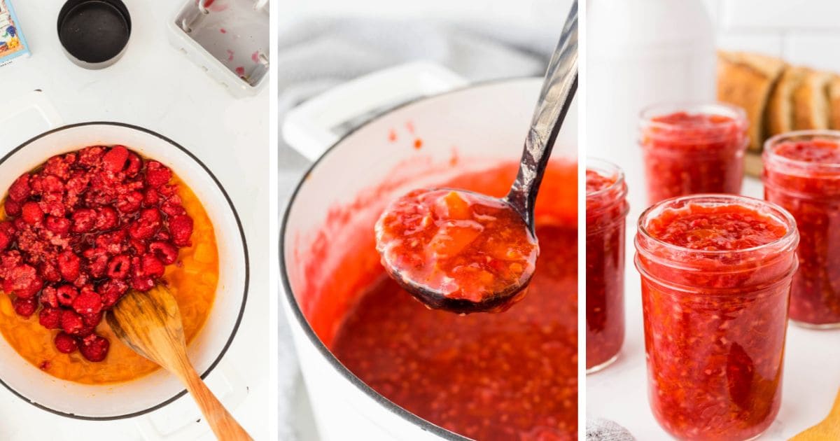 Homemade Raspberry Jam with Apricots