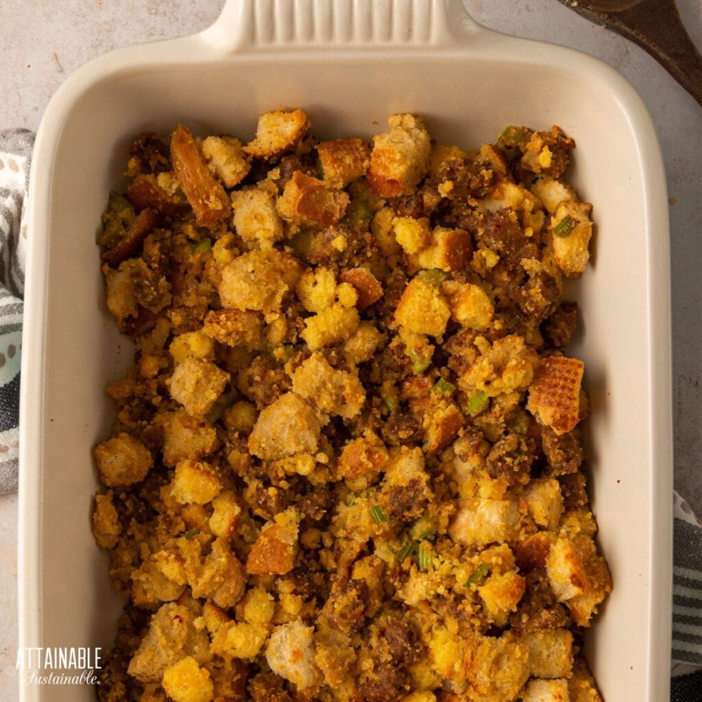 Cornbread Dressing Recipe with Sausage Just Like Grandma Made