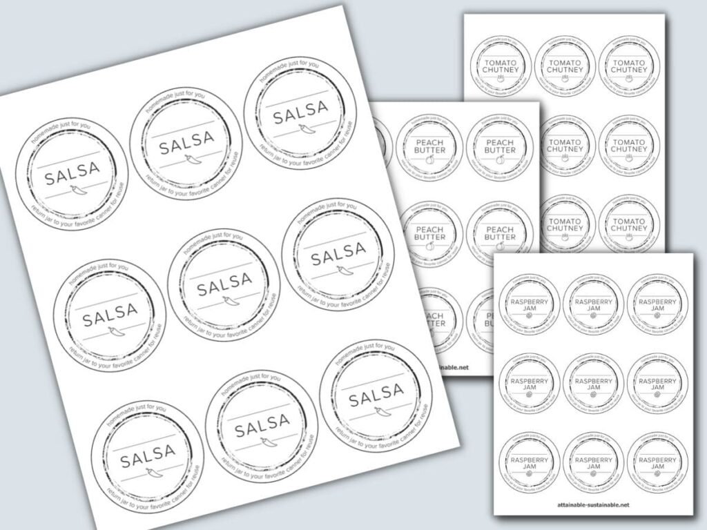 Printable Canning Labels for Gift Giving - Attainable Sustainable®